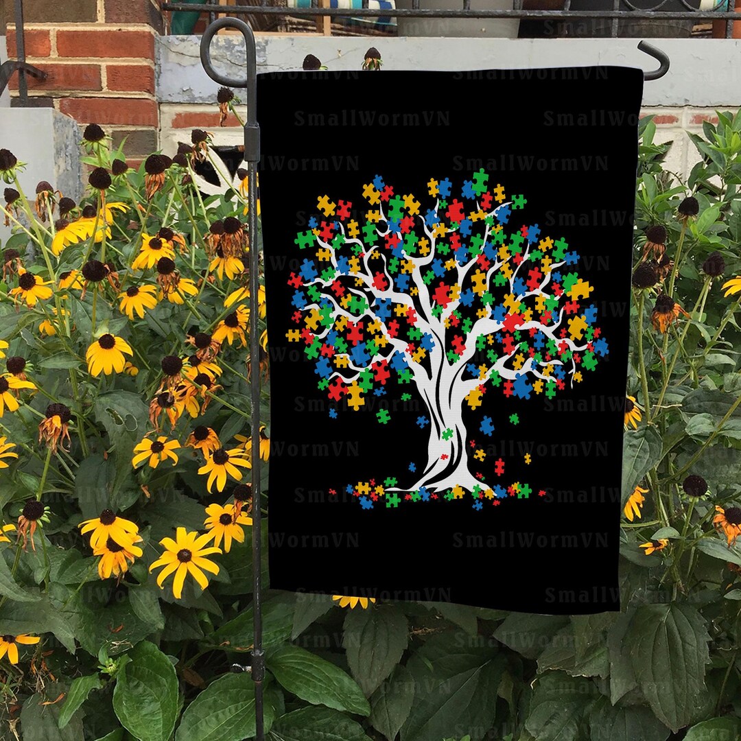 Tree of Life Autism Awareness Month Funny Asd Supporter Flag, Autism ...