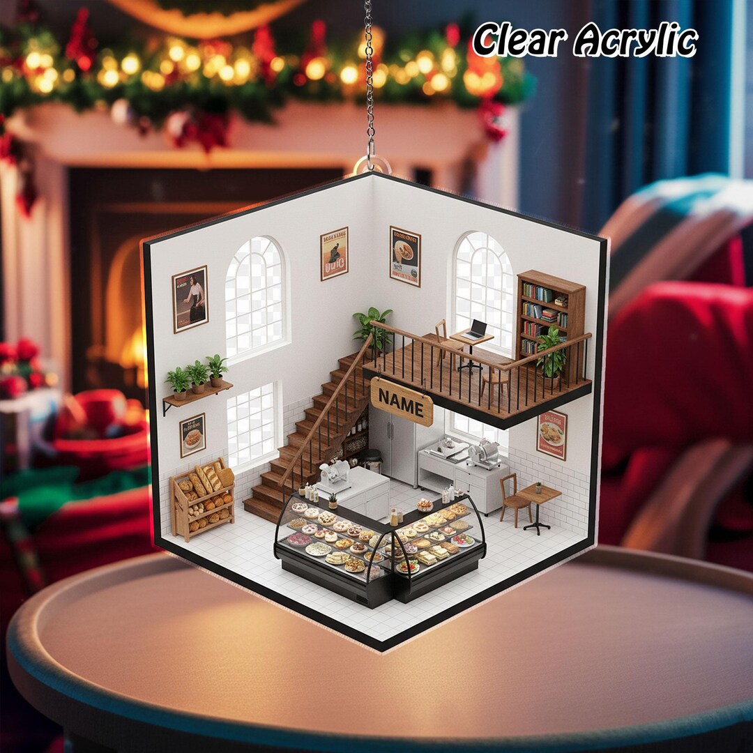 Deli Cafe Cutaway Ornament, Personalized Unique Xmas Present, Food ...