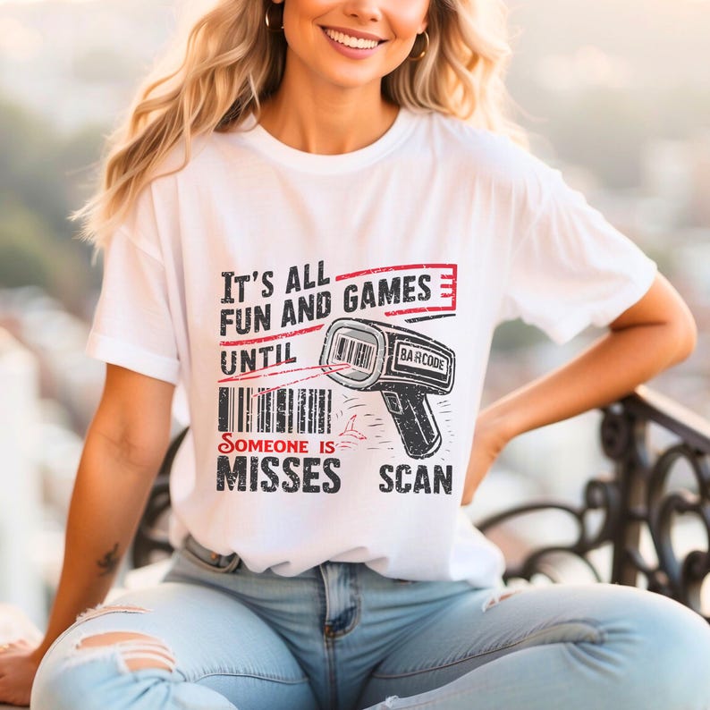 Funny Barcode Scan T-shirt- Humorous Gift for Tech Lovers-ideal for ...