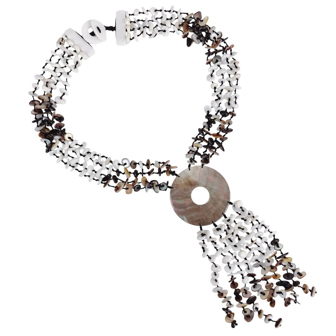 Signed Jay King DTR Shell Abalone / Mother of Pearl Necklace MOP VTG ...