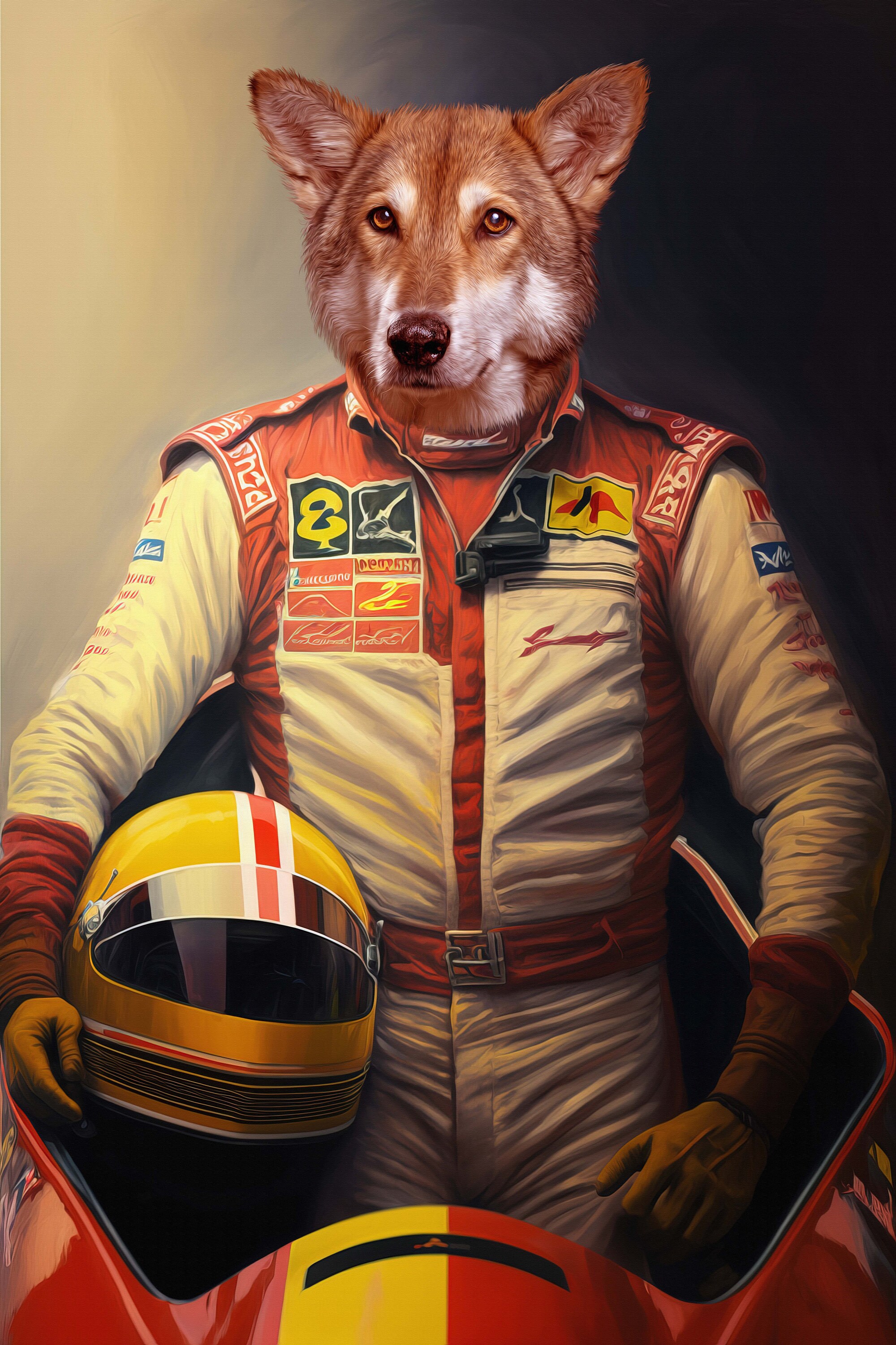 Formula 1 Driver Cat Portrait, Formula Race Car Cat Portrait, Custom F1 ...