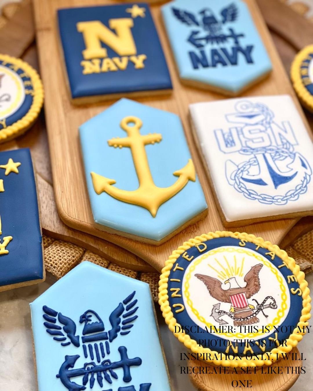 US NAVY | Custom Decorated Sugar Cookies | Hand-piped & Printed Cookies ...