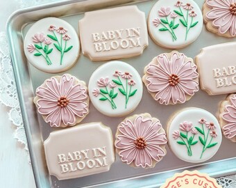 Baby in Bloom Spring Shower Custom Decorated Sugar Cookies - Etsy
