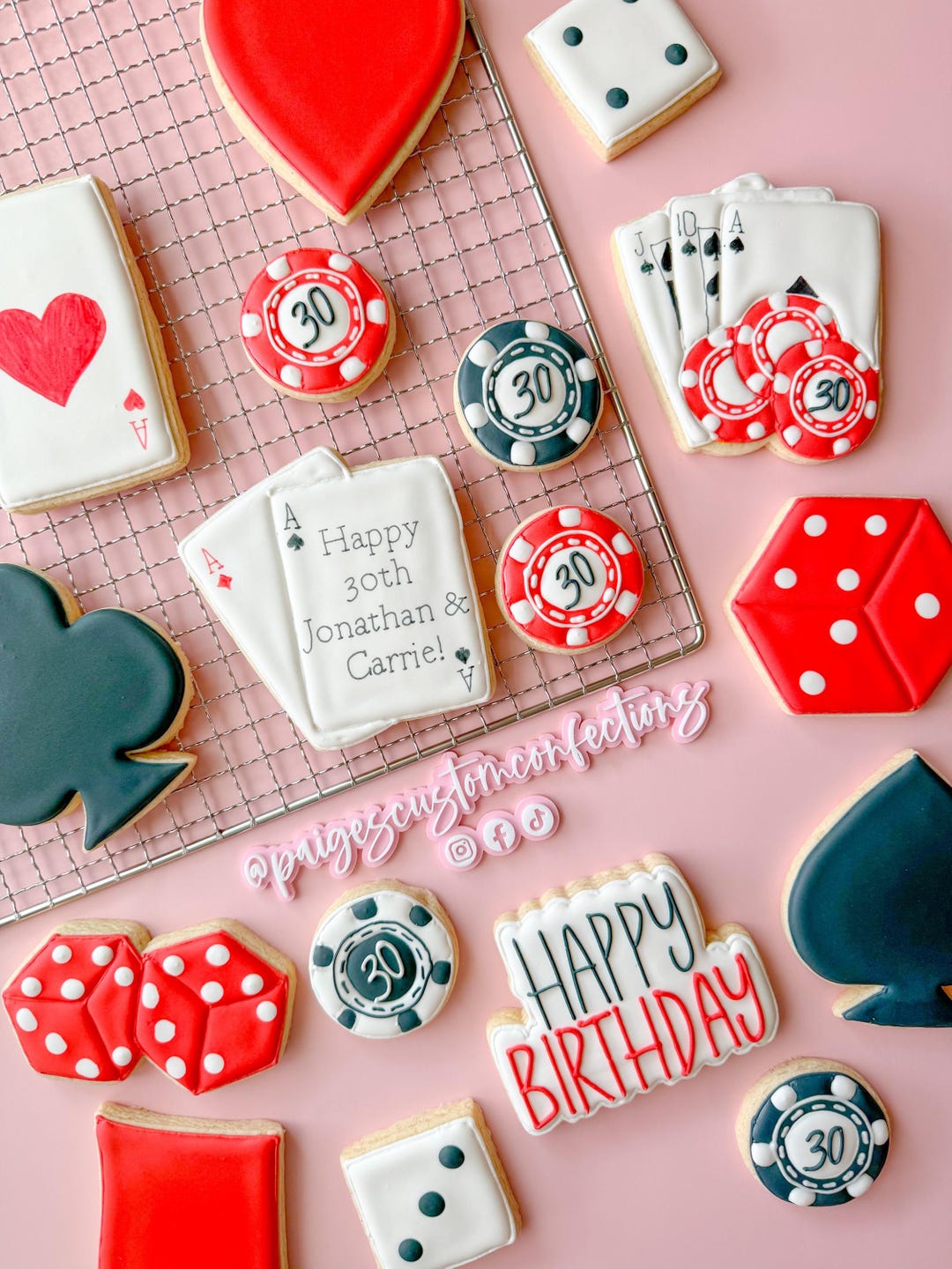 Poker | Custom Decorated Sugar Cookies | Hand-piped & Printed Cookies ...