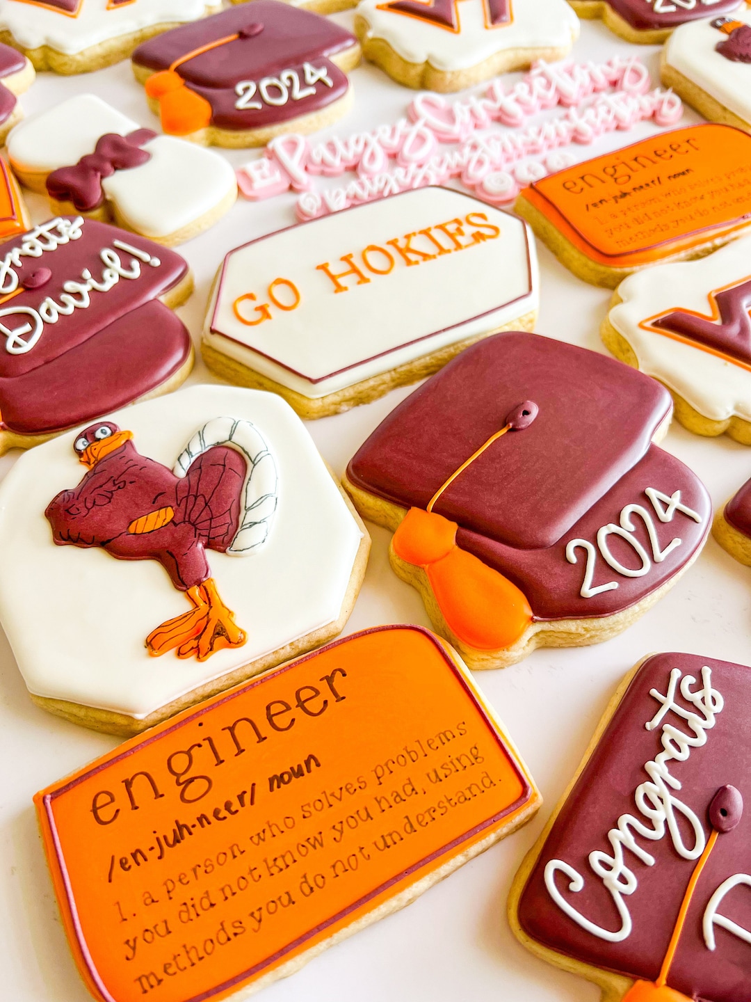 Virginia Tech College Graduation Sugar Cookies Custom Personalized - Etsy