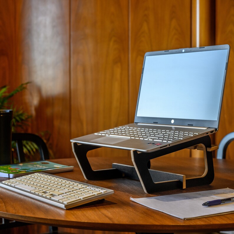 Elevated Laptop Stand Wood / White / Black Wood Laptop - Etsy