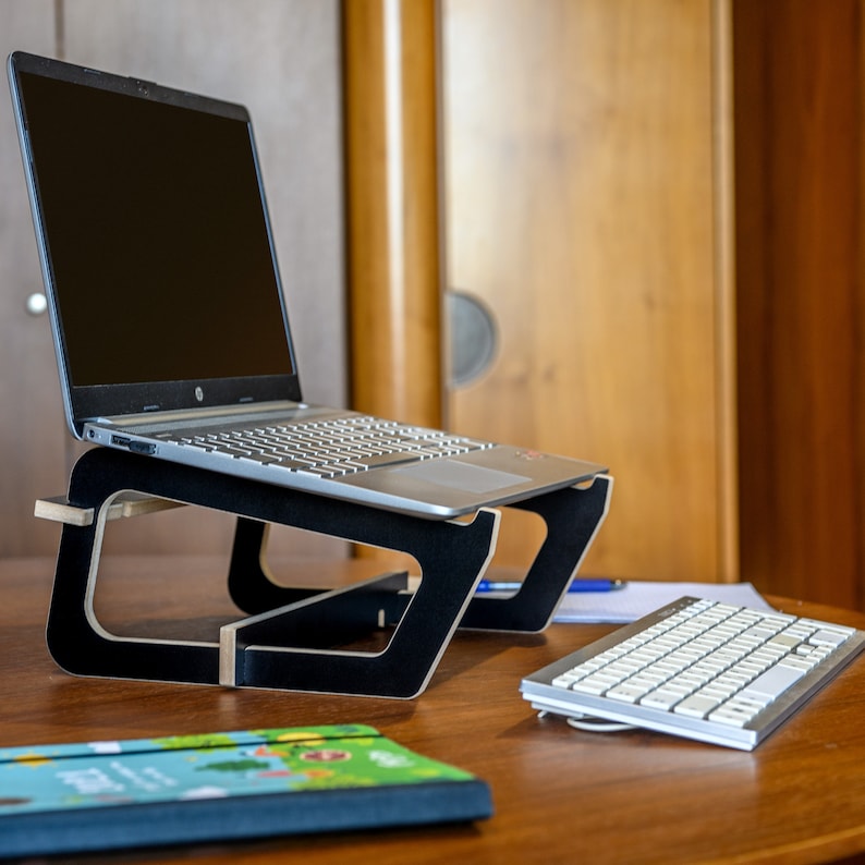 Elevated Laptop Stand Wood / White / Black Wood Laptop - Etsy