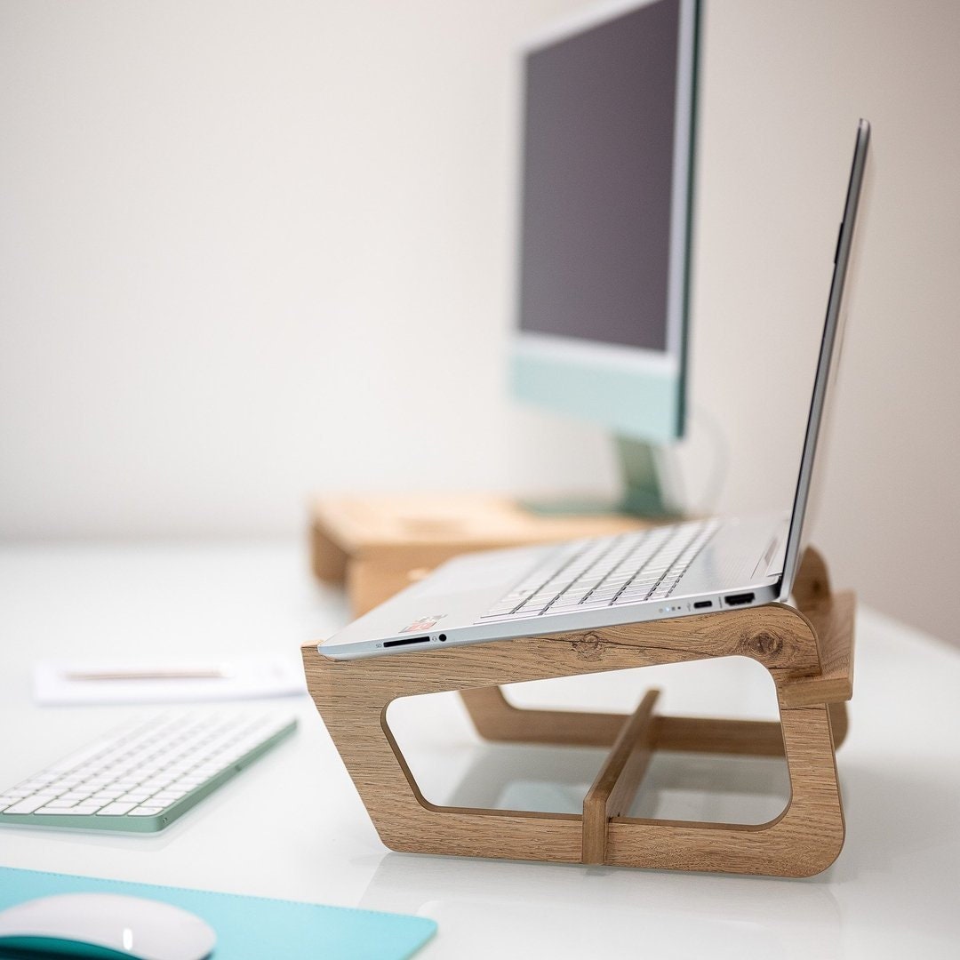 Elevated Laptop Stand Wood / White / Black Wood Laptop - Etsy