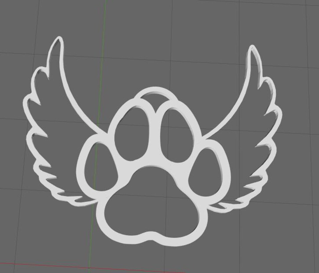 Dog Paw Print Angel Wings Keychain Ornament - Etsy