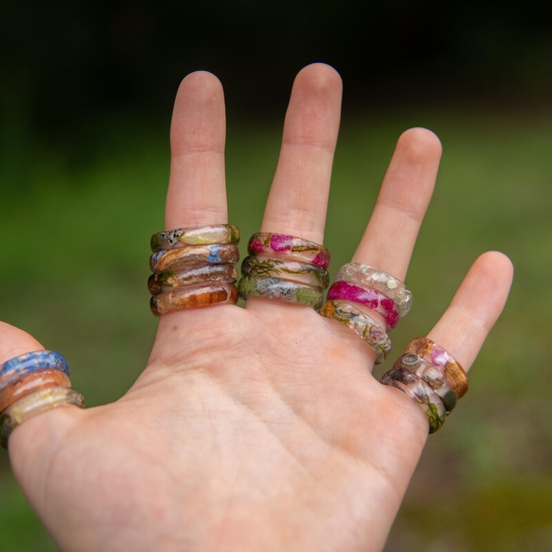 Nature Resin Ring - Etsy