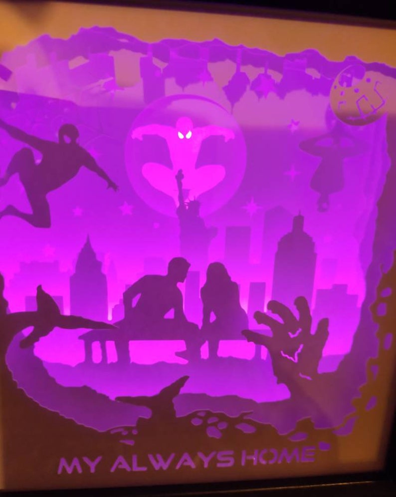 Spider Man Shadow Light Box Papercut 3D Box Art Gift USB - Etsy