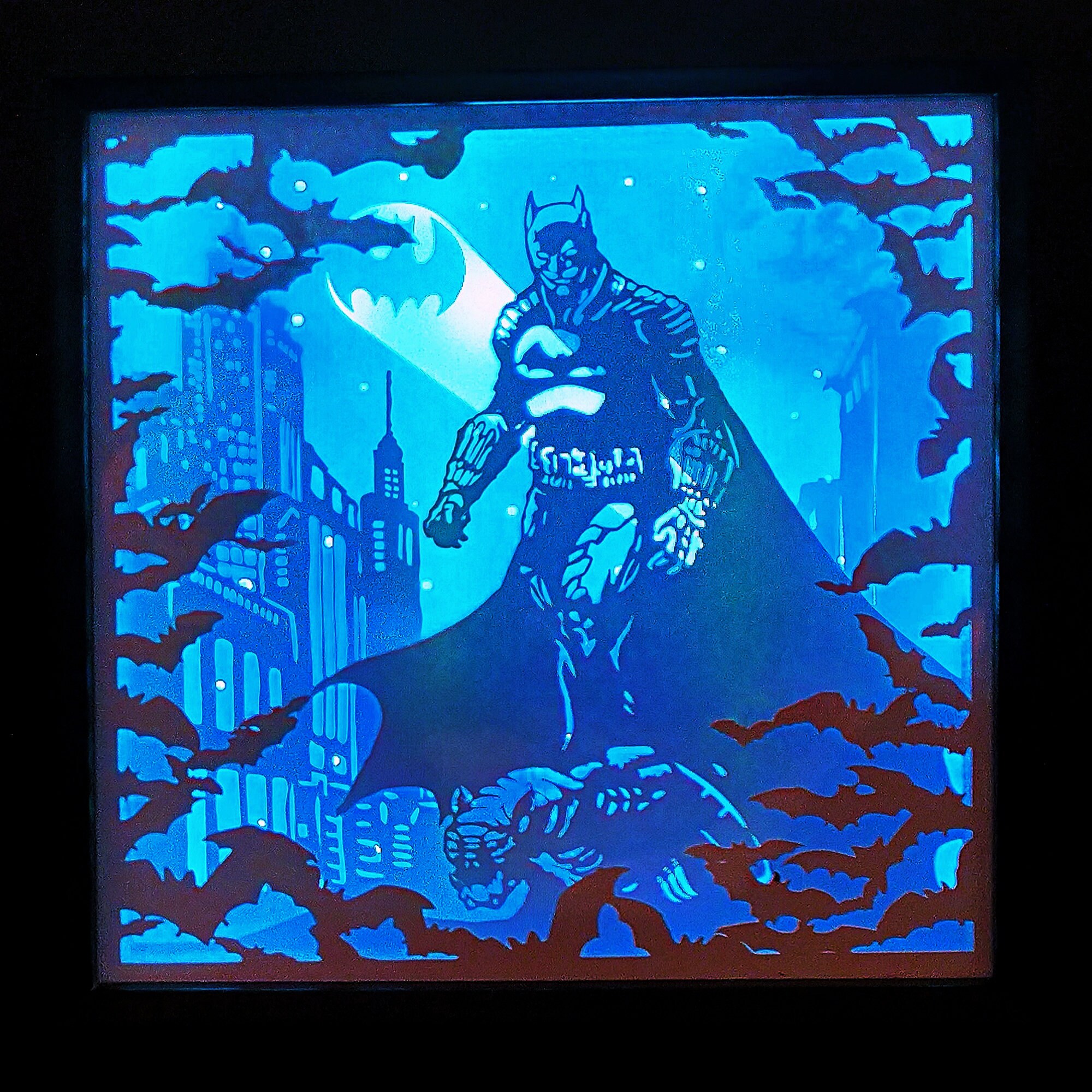 Batman Gotham City DC Comics Shadow Light Box Papercut 3D Box Art Wall ...