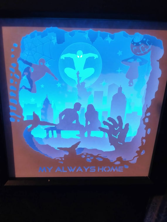 Spider Man Shadow Light Box Papercut 3D Box Art Gift USB - Etsy