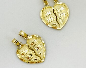 Split Heart Pendant - Etsy