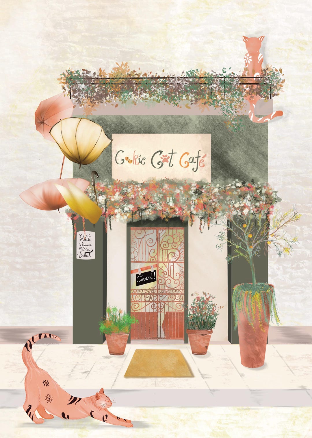 A4 Poster, CAT Coffee Storefront Poster - Etsy