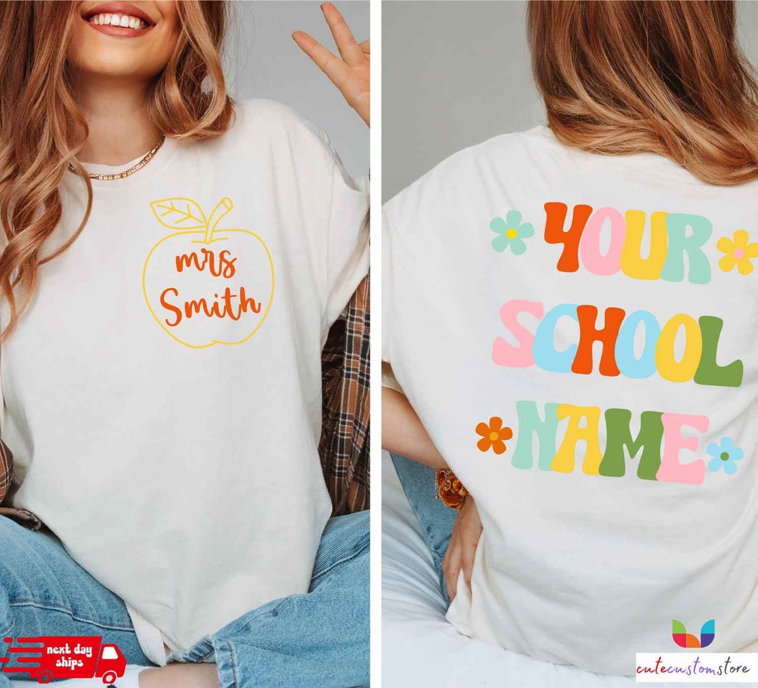 Custom Groovy School Name Shirt,custom Teacher Name Shirt,custom School ...