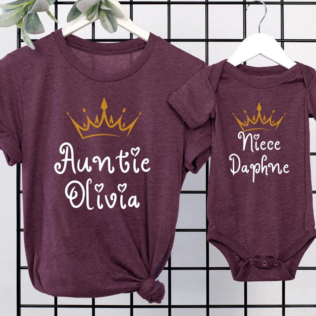 Personalized Your Names Auntie and Niece Matching Shirt, Aunties Bestie ...