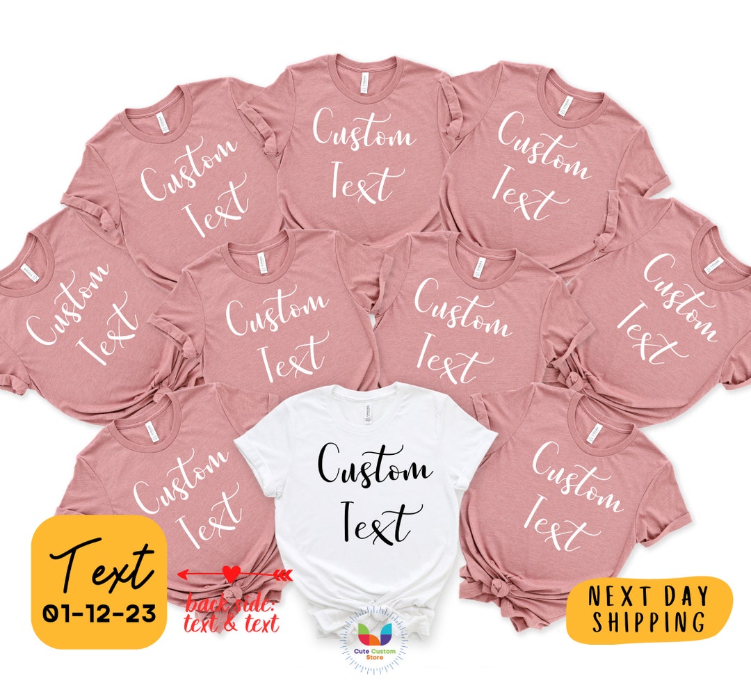 Personalized T-shirt,custom Shirt,make Your Own Pink Shirt,custom Text ...