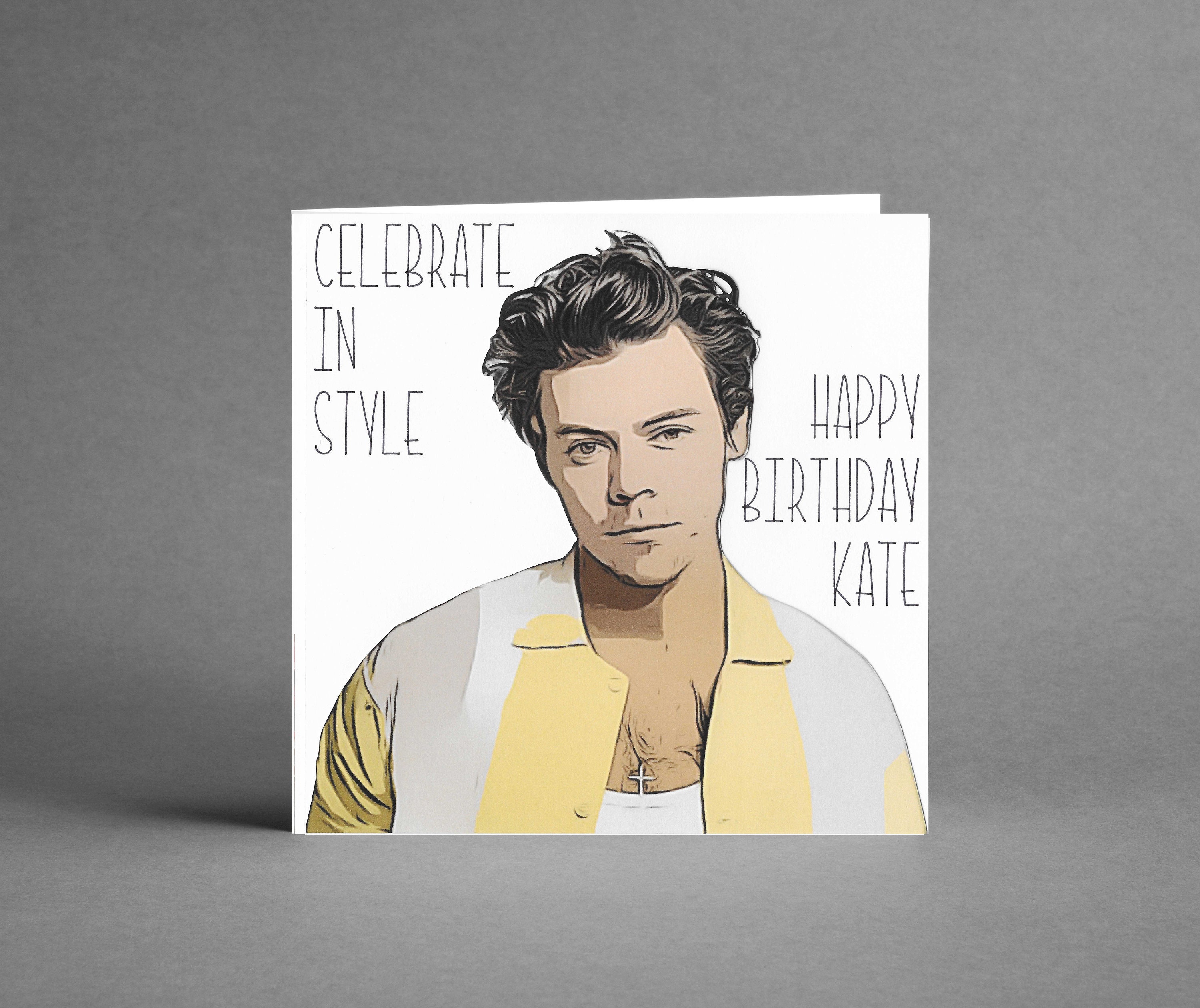 Harry Styles Personalised Handmade Birthday Card - Etsy UK