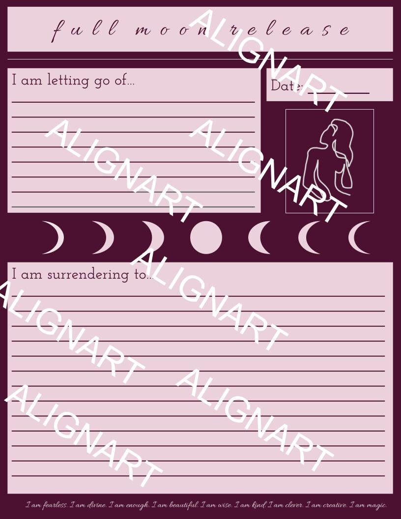 New Moon Manifestation Worksheet, New Moon Ritual, New Moon Journal ...
