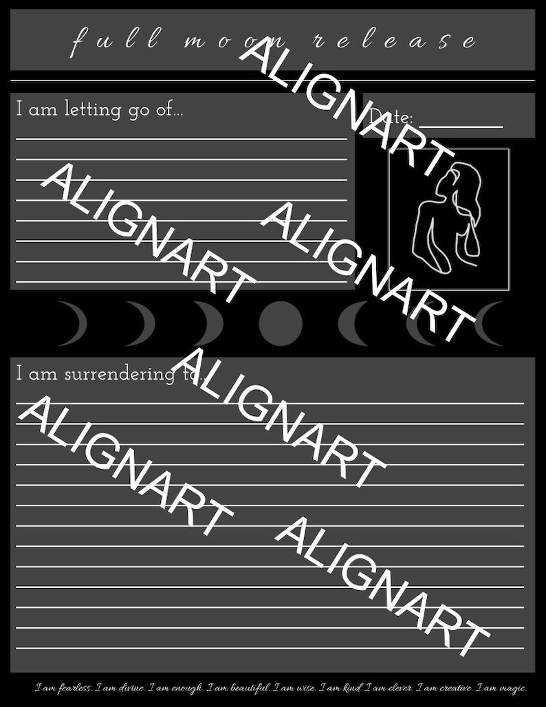 New Moon Manifestation Worksheet, New Moon Ritual, New Moon Journal ...