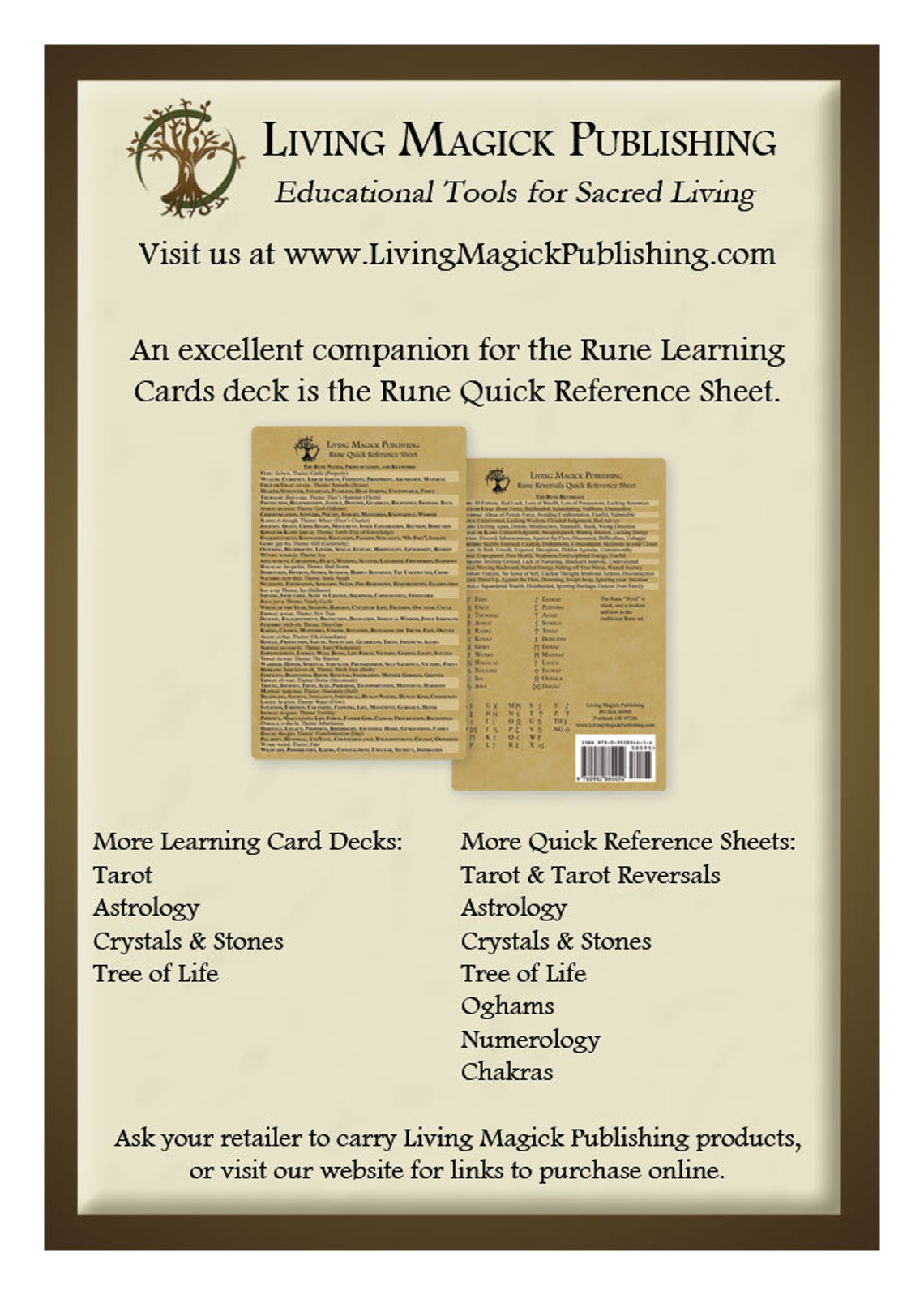 Runes Quick Reference Sheet - Living Magick Publishing - Etsy