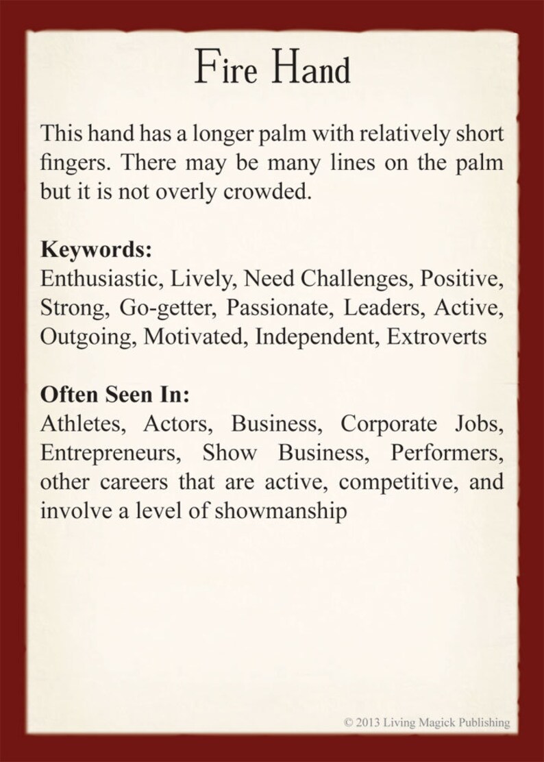 Palmistry Learning Cards Living Magick Publishing - Etsy