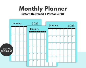 Digital Monthly Calendar Monthly Planner Template 2023 - Etsy