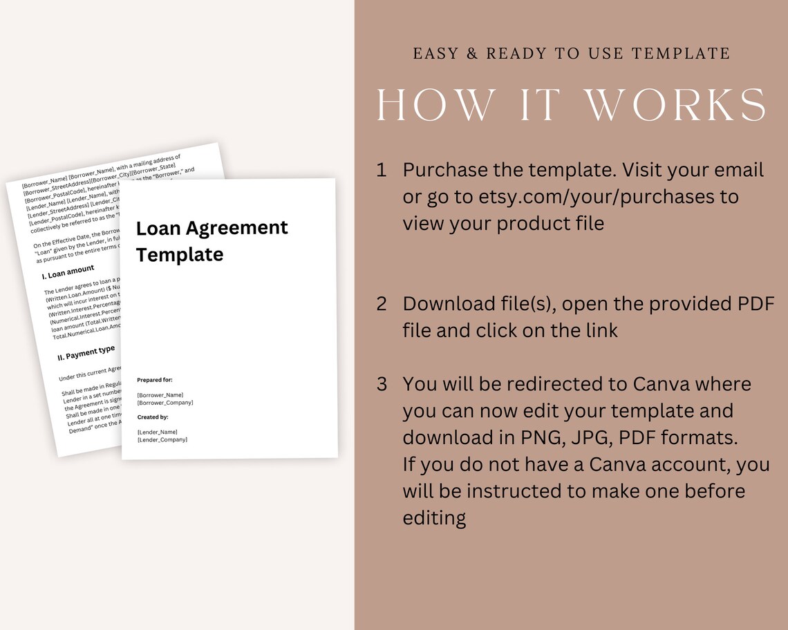 Loan Agreement Contract | Contract Template | Loan Agreement Contract Template | Canva Editable ...