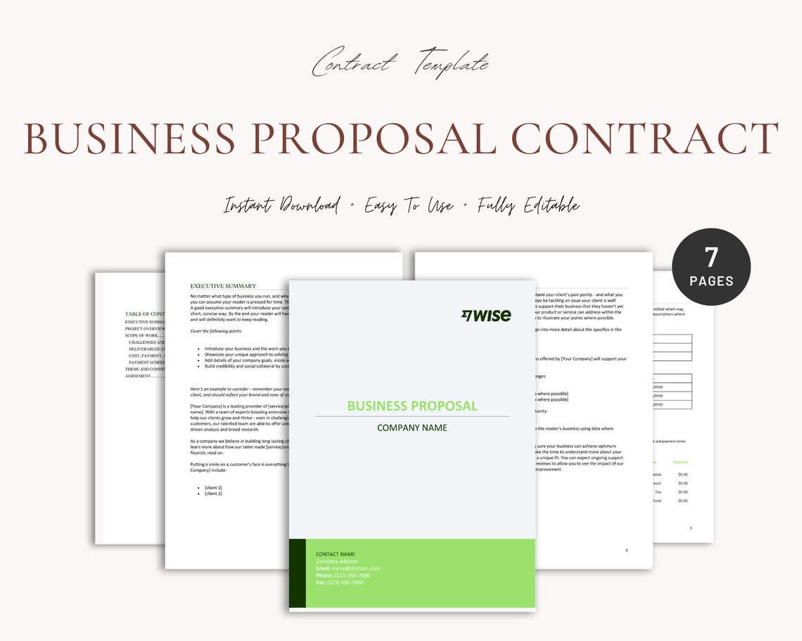 Proposal Contract | Contract Template | Business Proposal Template ...