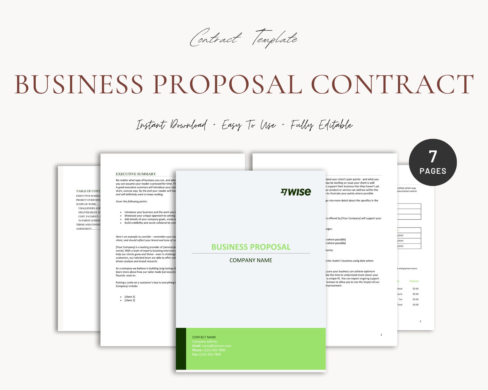 Proposal Contract | Contract Template | Business Proposal Template ...