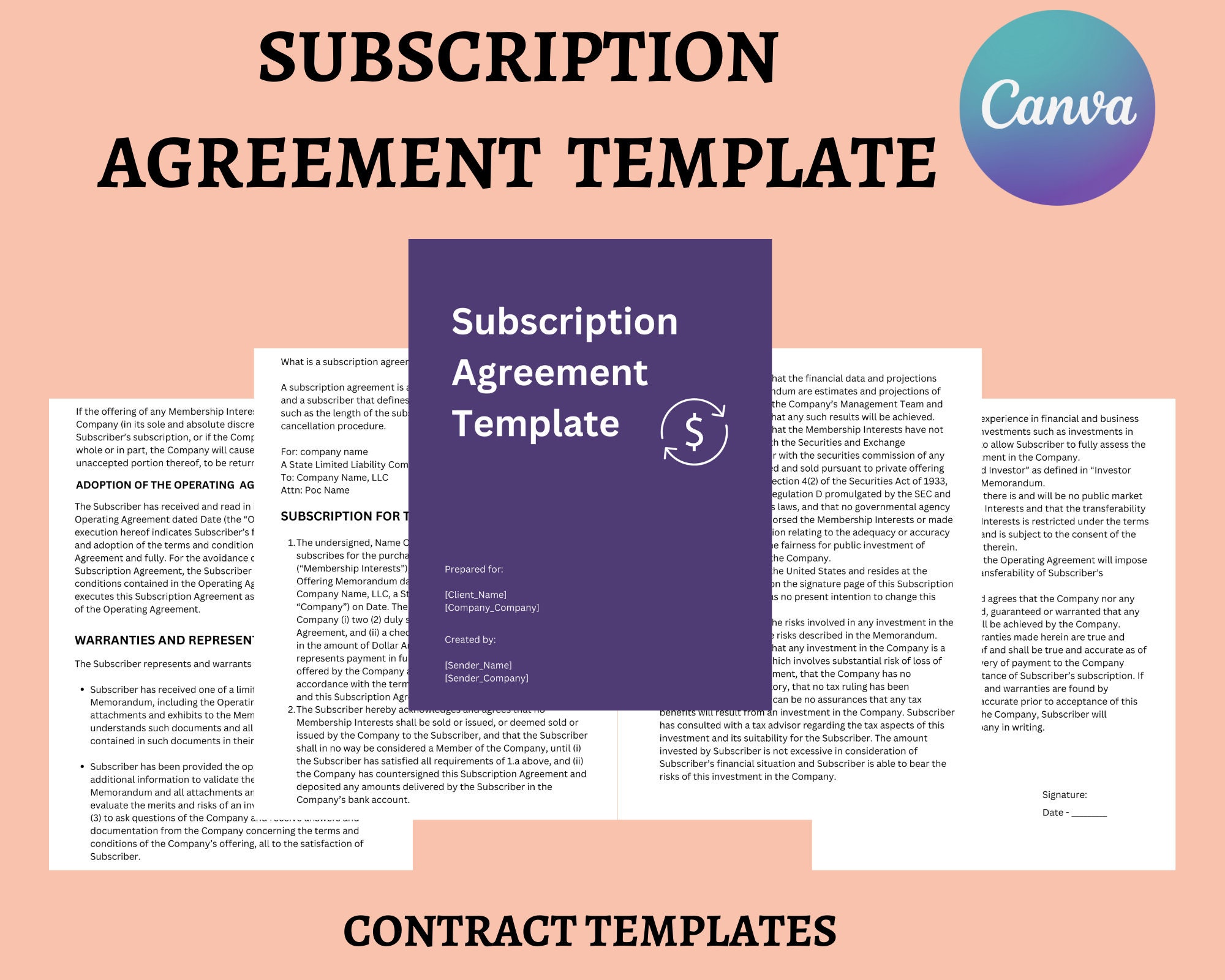 Subscription Agreement Template | Subscriptions Agreement Template ...