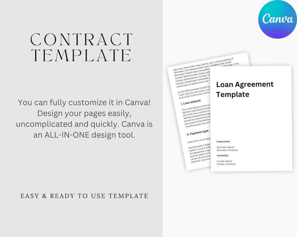 Loan Agreement Contract | Contract Template | Loan Agreement Contract ...