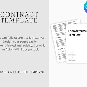 Loan Agreement Contract | Contract Template | Loan Agreement Contract Template | Canva Editable ...