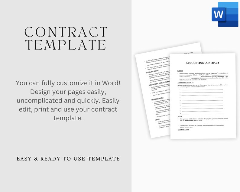 Accounting Contract | Contract Template | Accounting Template | Word ...