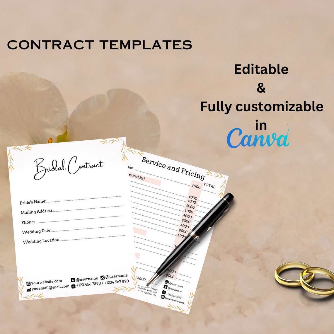 Bridal Contract | Makeup Contract | Bridal Makeup | Service Contract ...