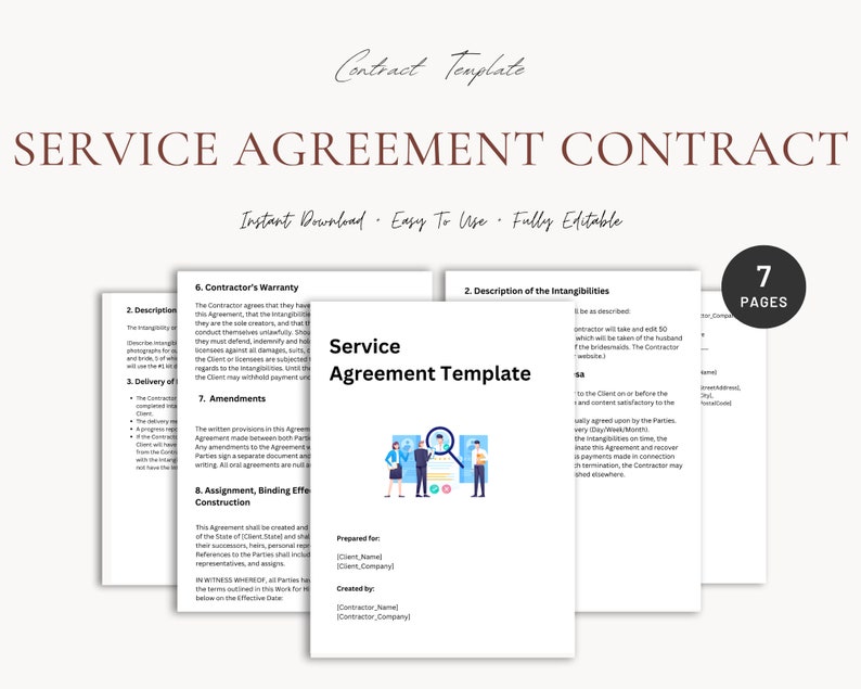 Service Contract | Contract Template | Service Agreement Contract ...
