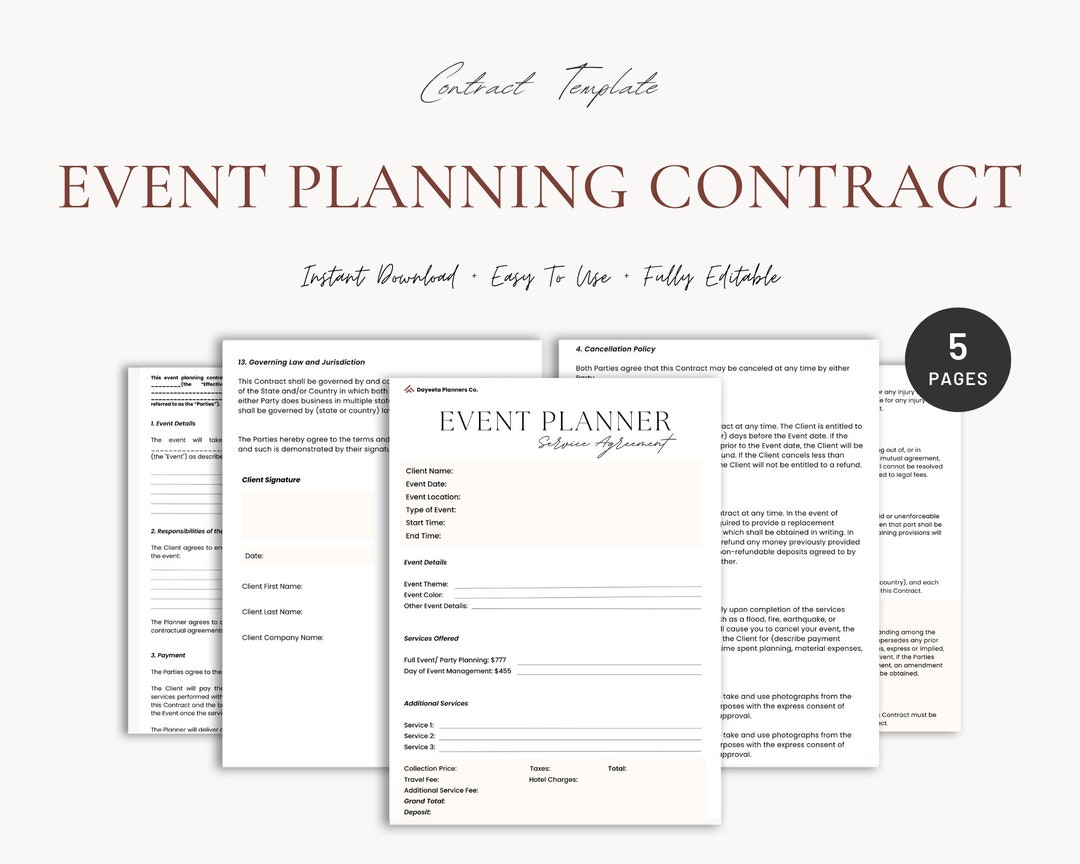 Event Contract | Contract Template | Event Contract Template | Canva ...
