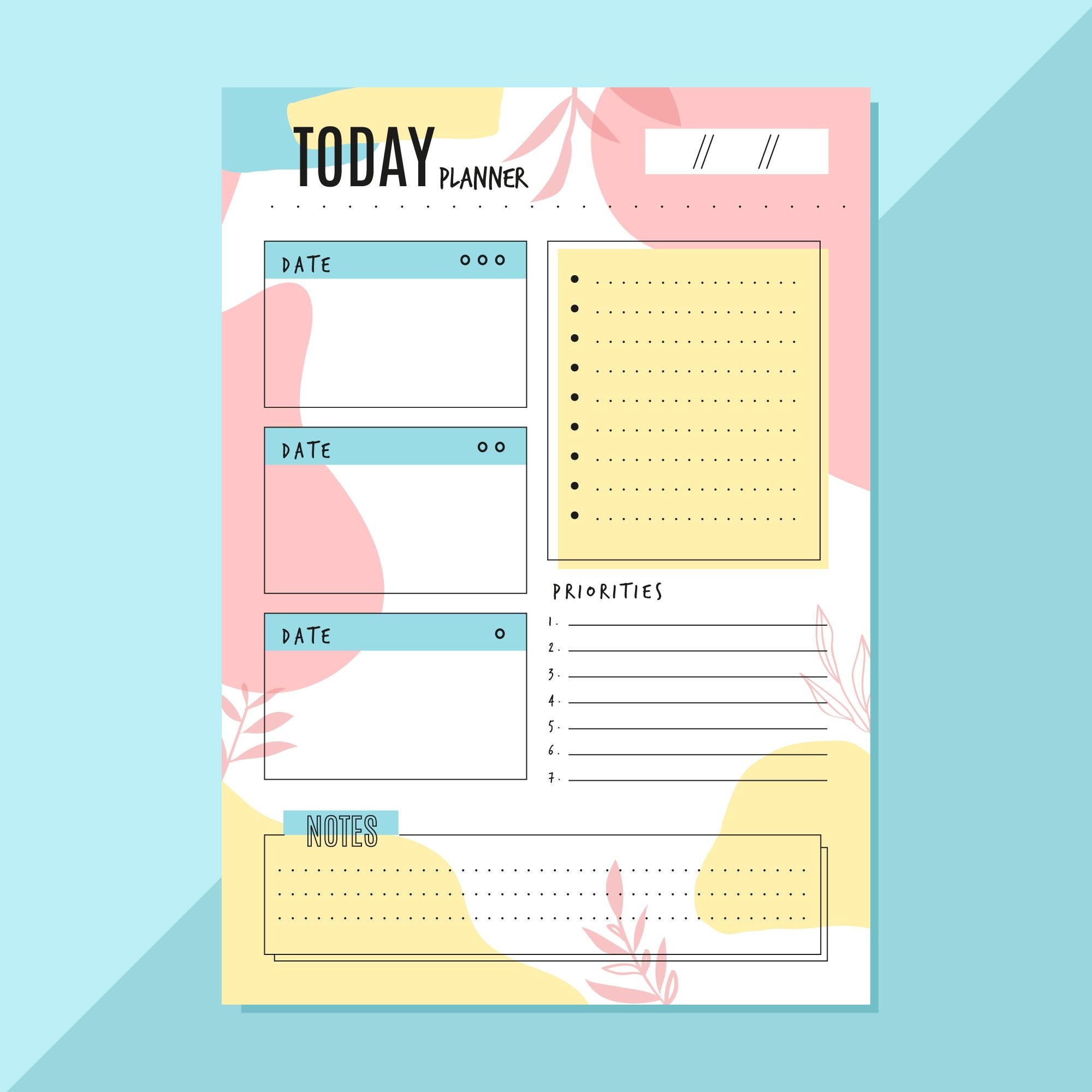 Today Planner | Digital Planner | Printable Planner | Daily Weekly ...
