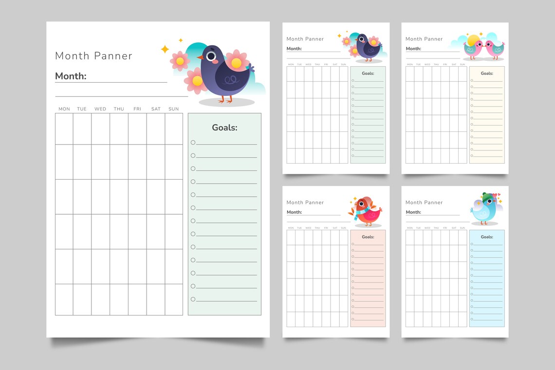 Kids Watercolor Planner | Digital Planner | Printable Planner | Daily ...
