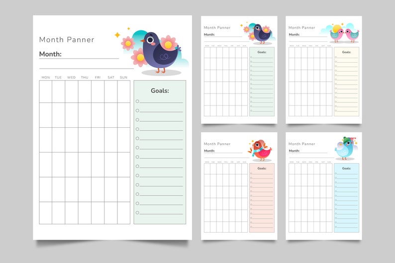 Kids Watercolor Planner | Digital Planner | Printable Planner | Daily ...