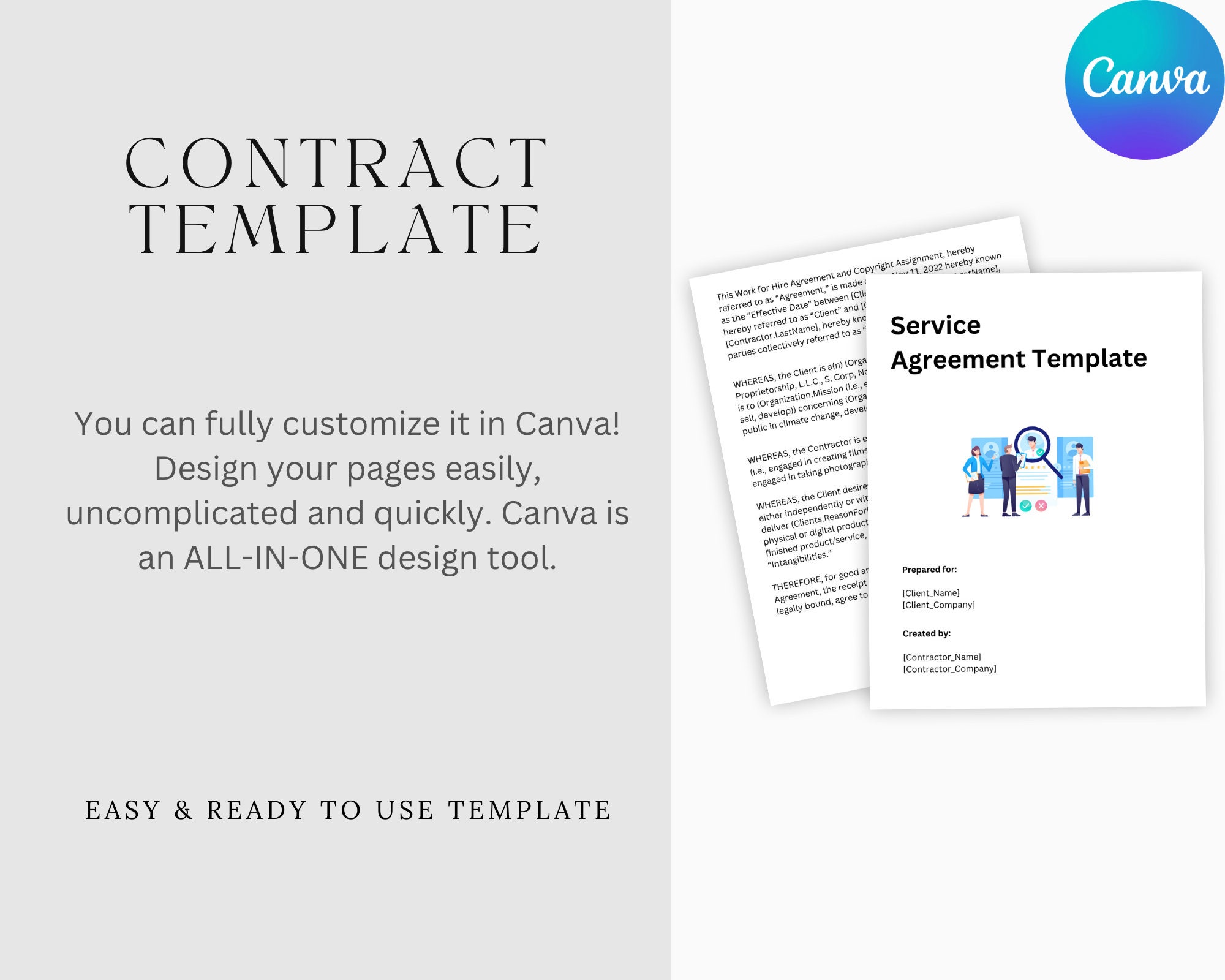 Service Contract | Contract Template | Service Agreement Contract ...