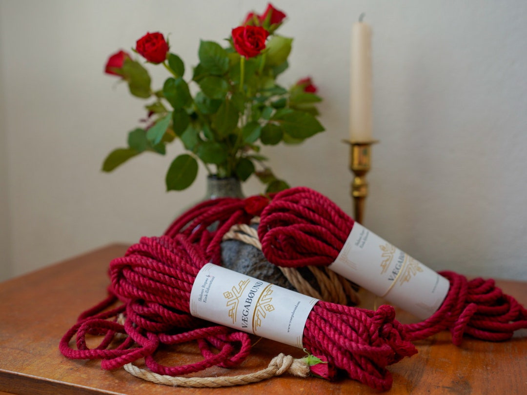 6 Mm 8 M/10 M Premium Shibari Hemp Rope »ROSE RED« for Kinbaku ...