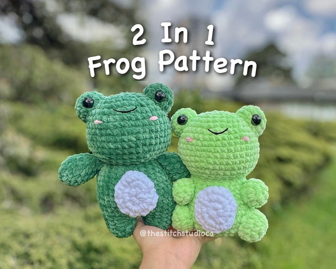 PATTERN 2 in 1 Baby Frog Plushie Crochet Pattern Sitting and Standing ...