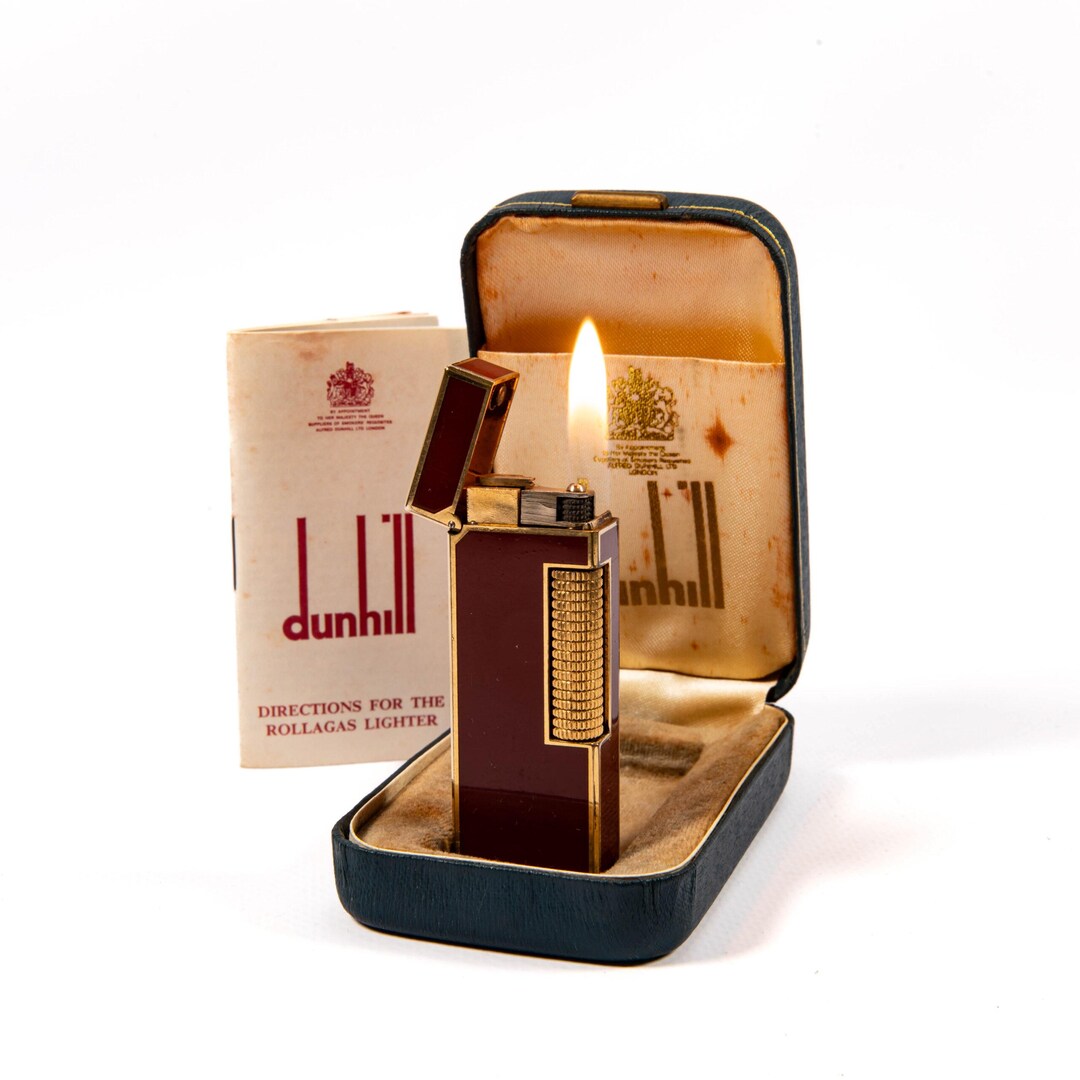Vintage Dunhill Rollagas Lighter Red Lacquered in Box 1970s - Etsy