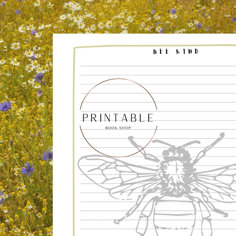Bee Kind Journal Loose Pages Stationary Pages Letter Pen - Etsy