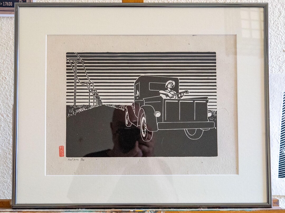 Handmade Linocut 42x30 Cm Limited Numbered – the Road to the Blues - Etsy