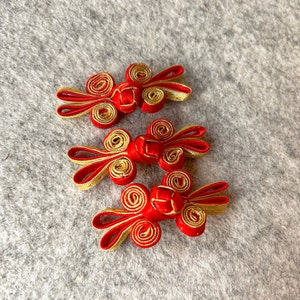 Knot Frog Button (red, Set of 2) Cheongsam Pankou Button Qipao ...