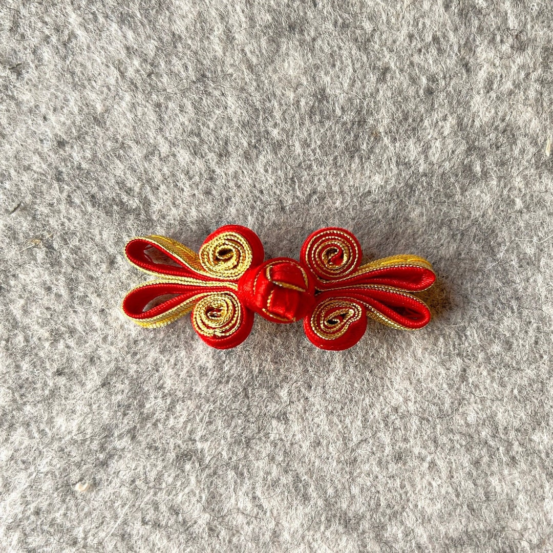 Knot Frog Button (red, Set of 2) Cheongsam Pankou Button Qipao ...