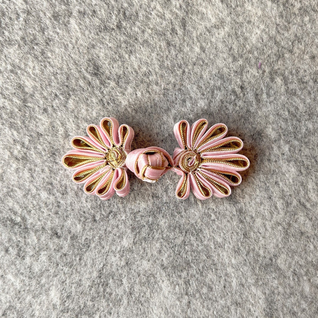Flower Button pink, Set of 2 Cheongsam Pankou Button Qipao Decorative ...